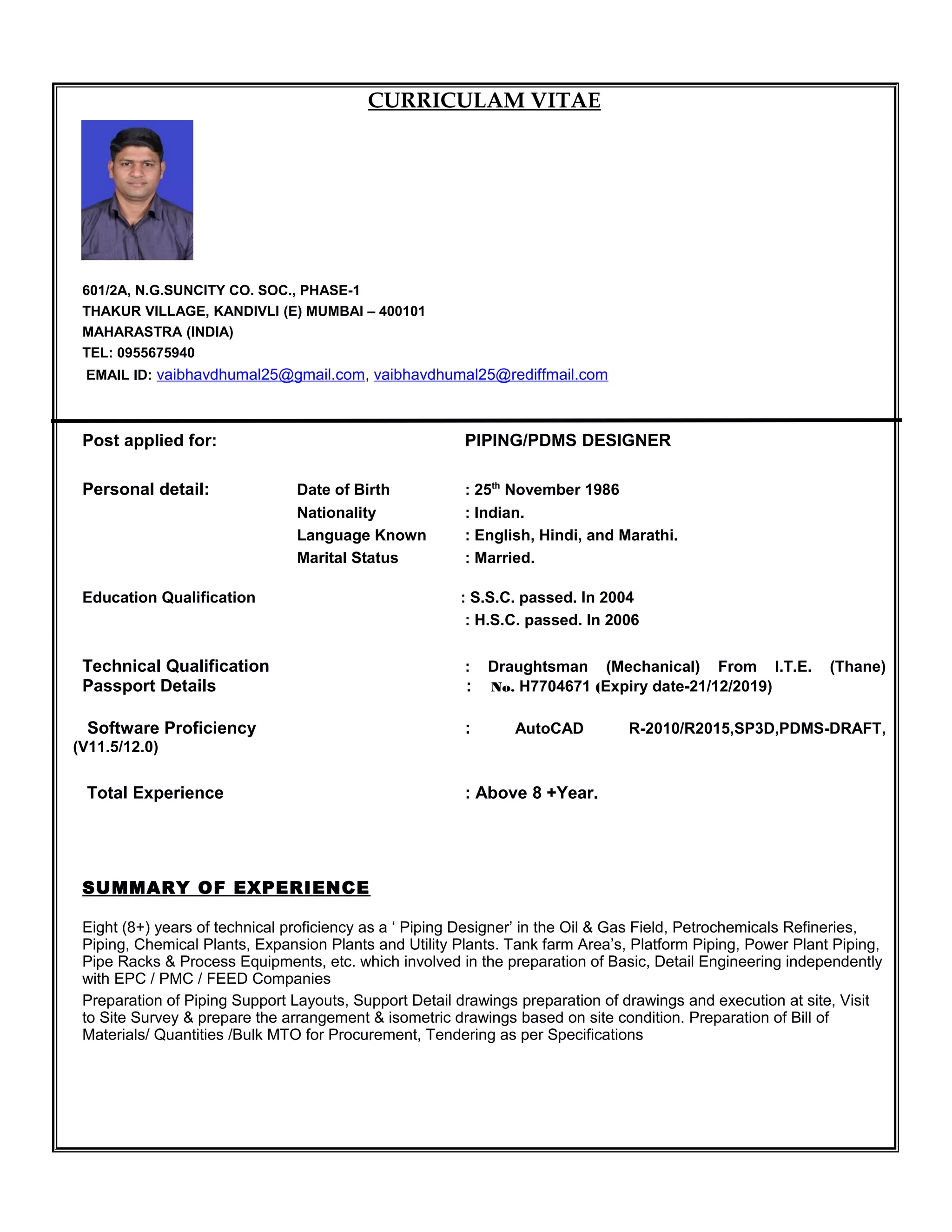 Vaibhav Dhumal-Resume | DOC