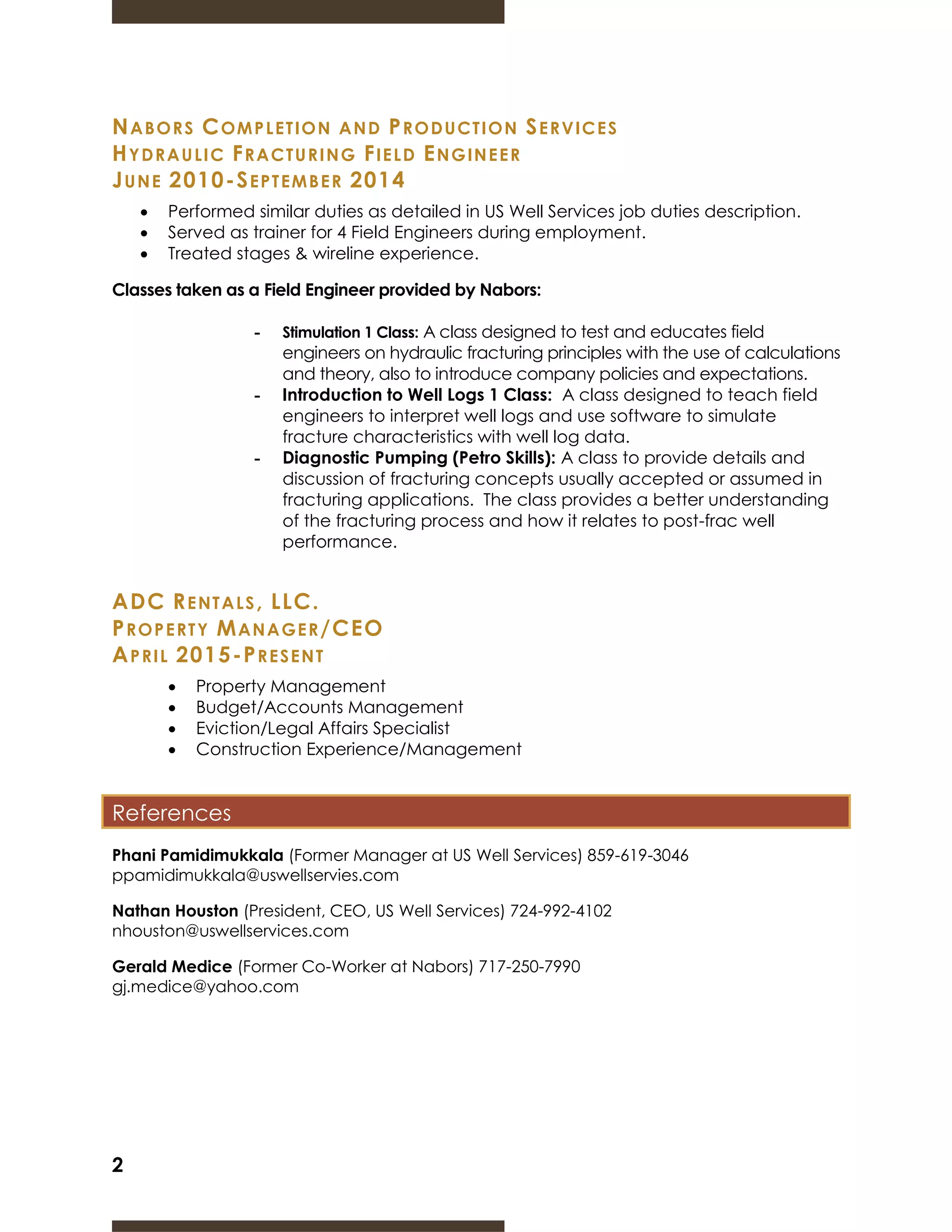 Andrew David Custer Resume 2016 | PDF