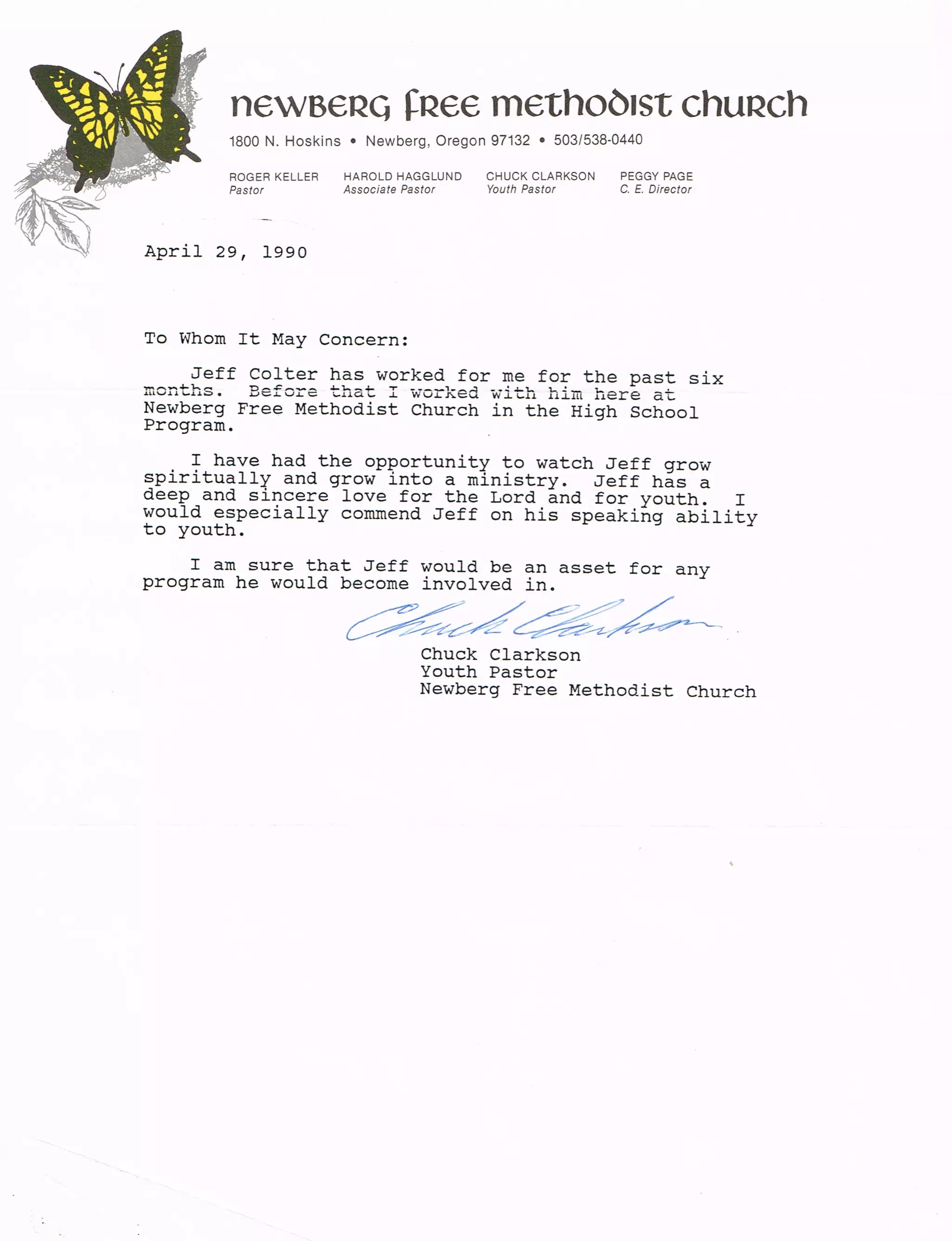 Youth leader reference letter | PDF