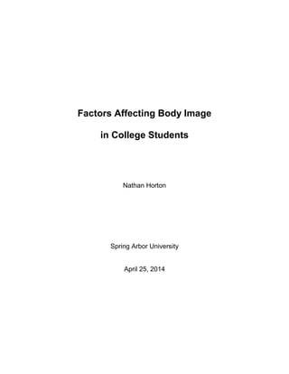 Factors Affecting Body Image in College Students | PDF