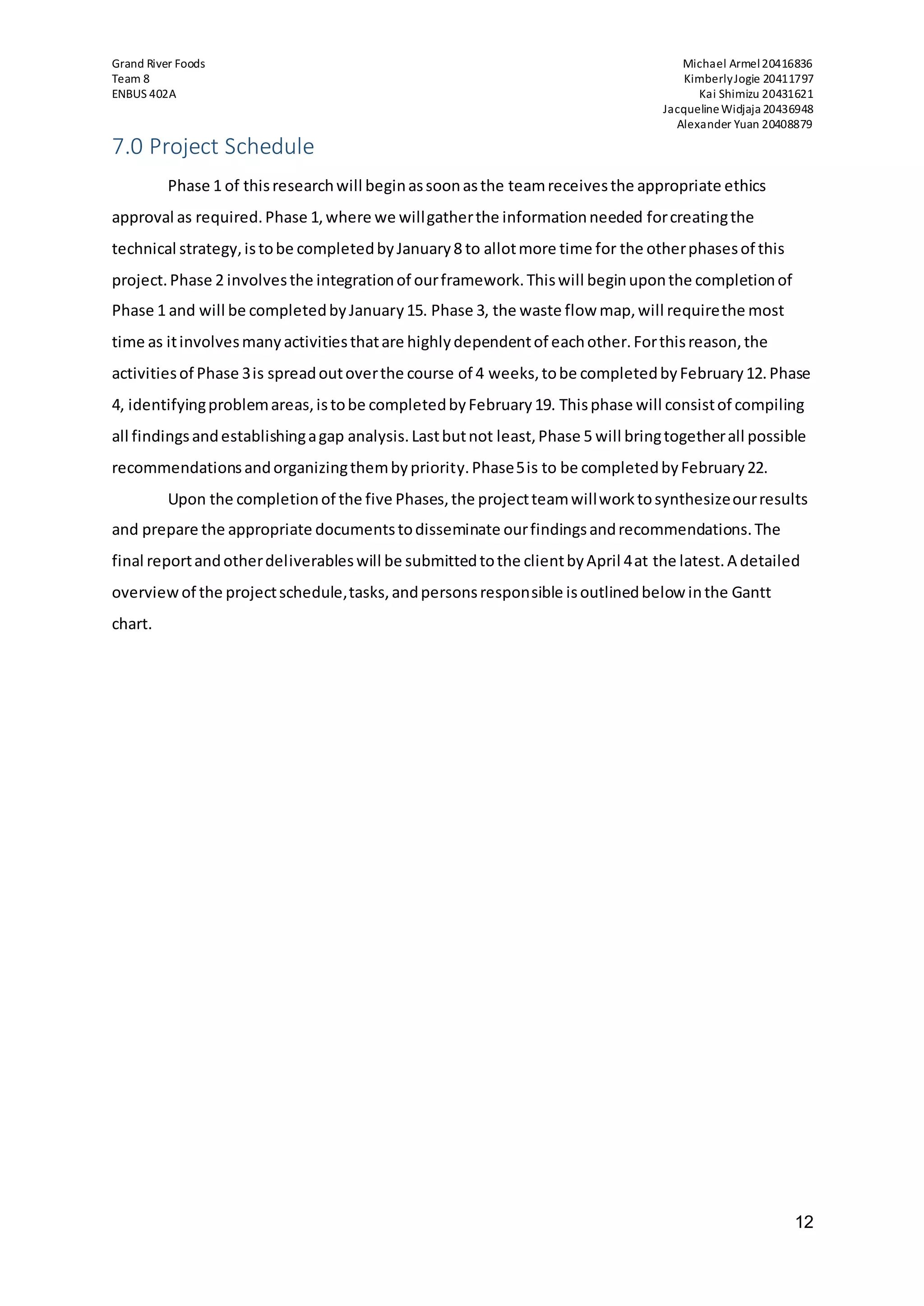 Grand River Foods Waste Management Project Proposal | DOCX