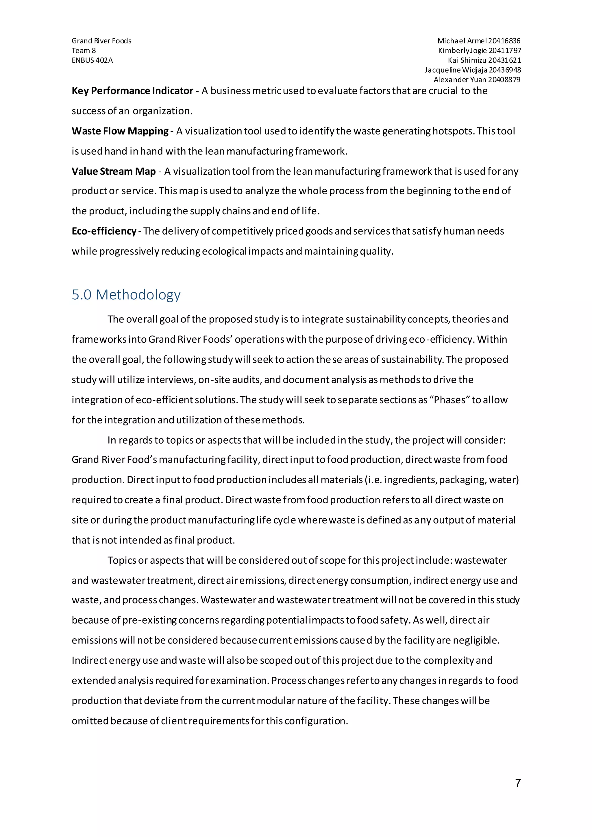 Grand River Foods Waste Management Project Proposal | DOCX