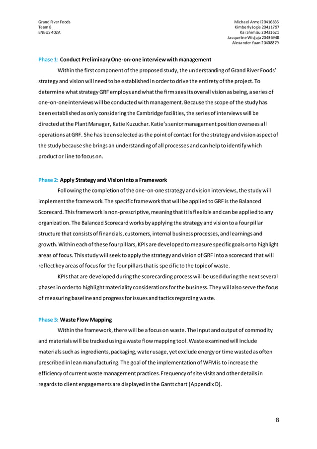 Grand River Foods Waste Management Project Proposal | DOCX