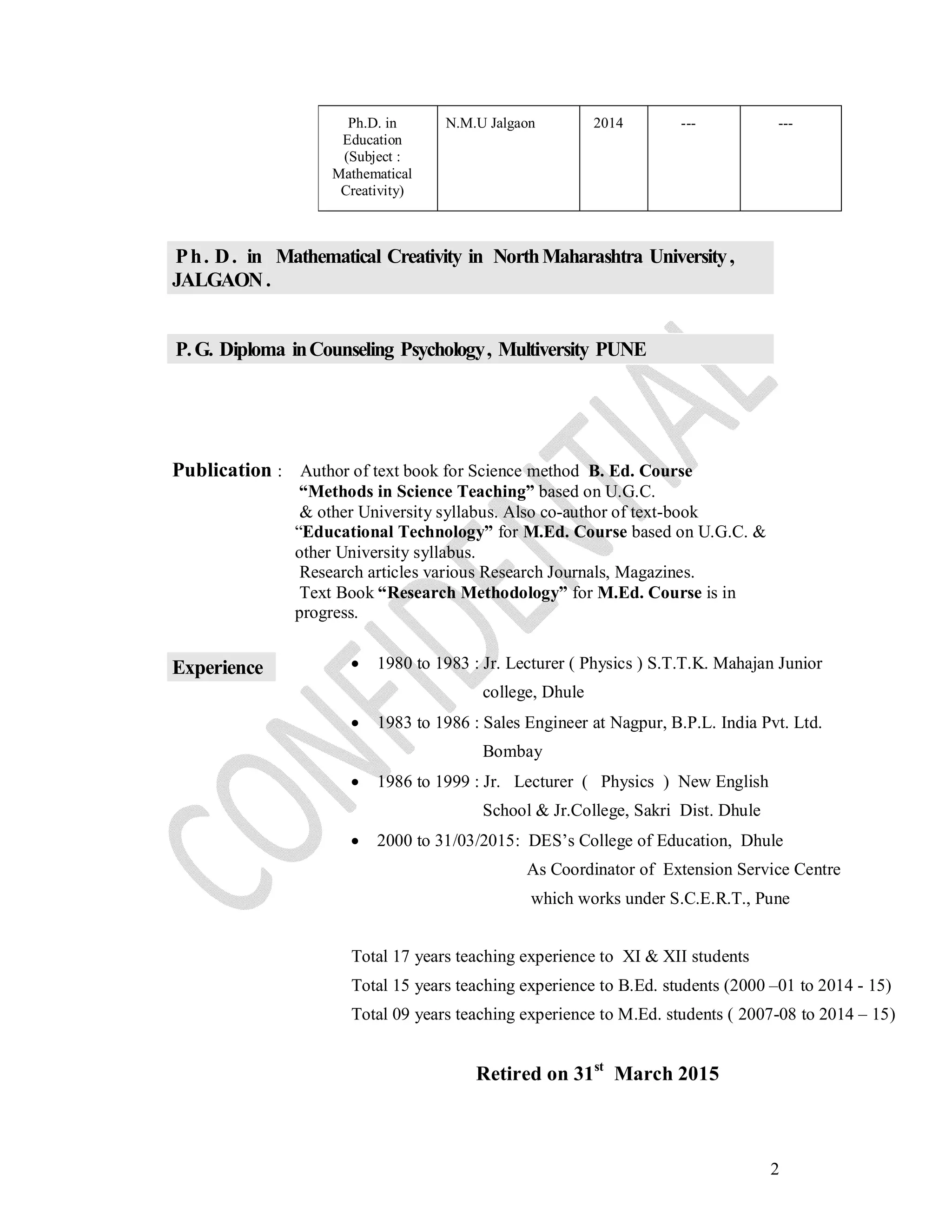 Resume f1 | PDF