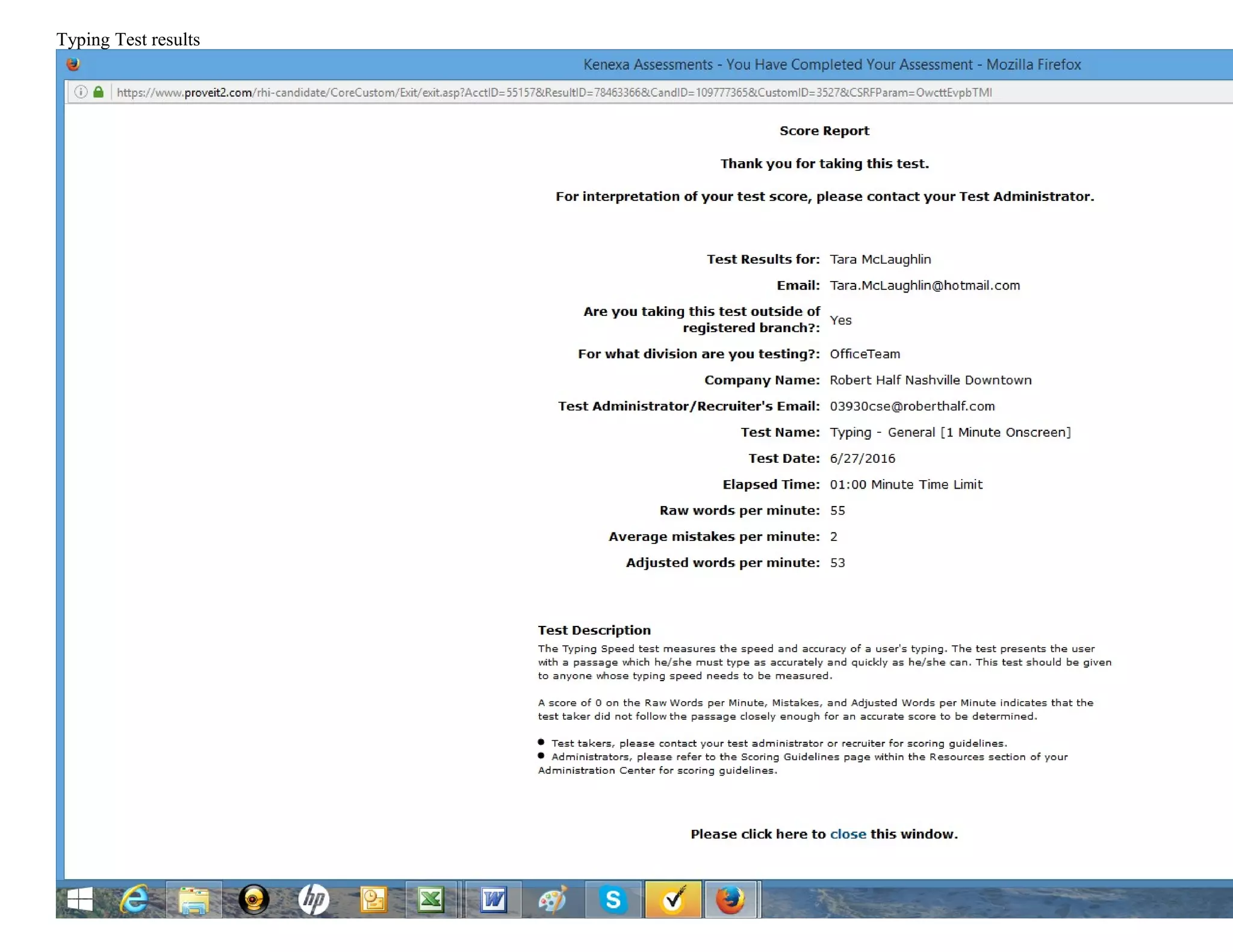 Prove it test results | PPT