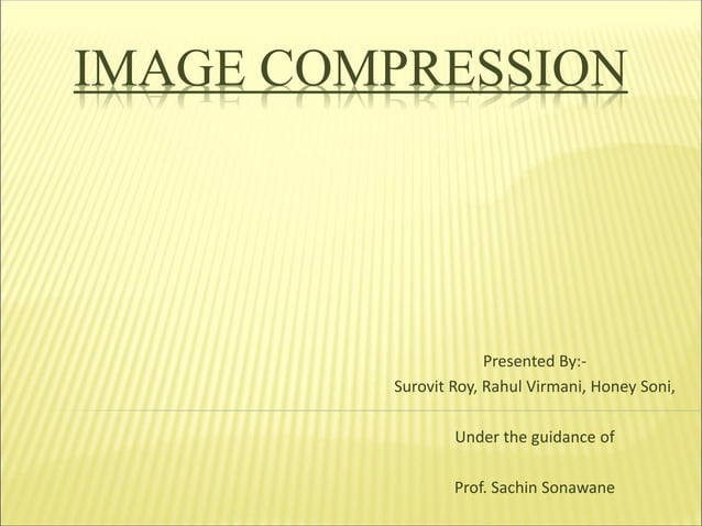Presentation on Image Compression | PDF