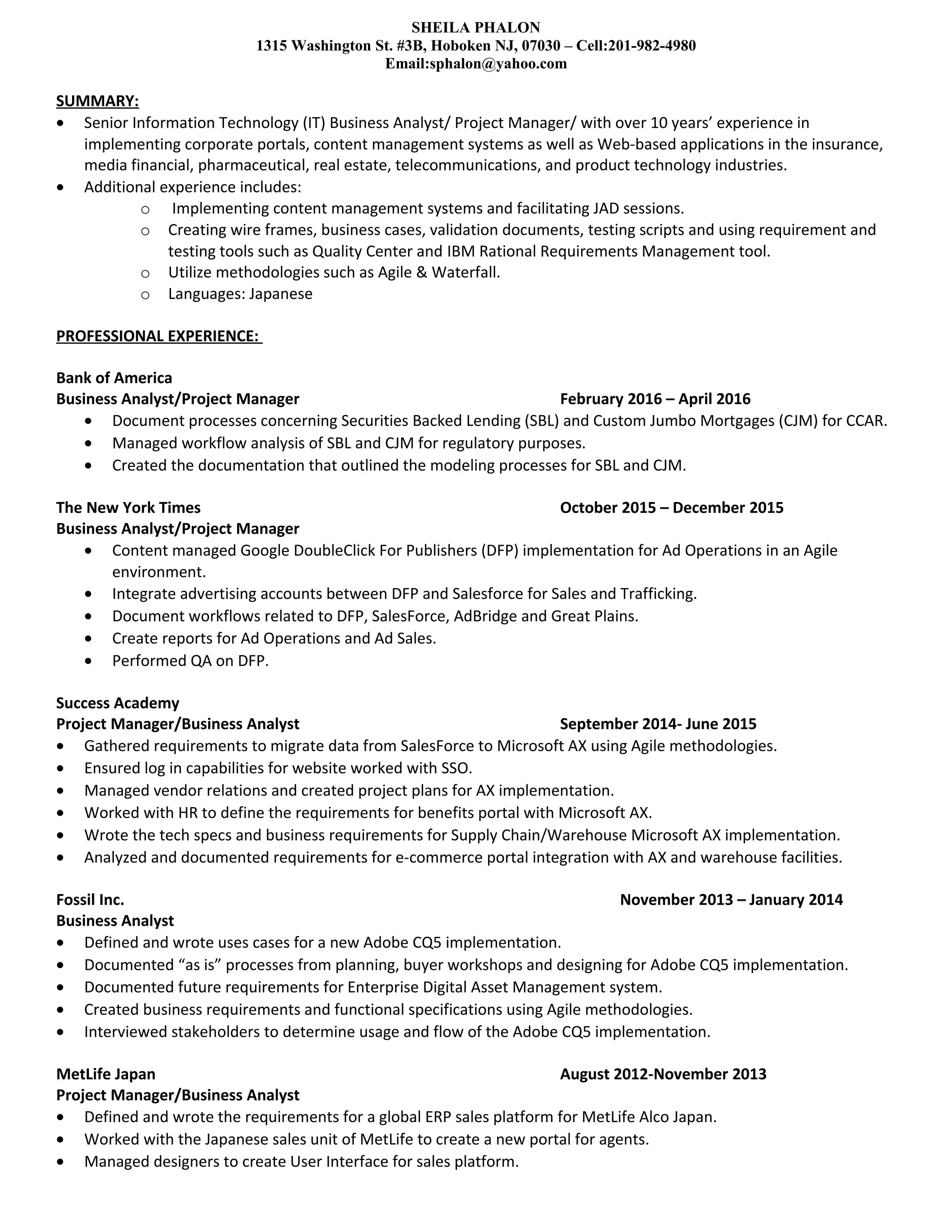 Sheila Phalon_BA_PM_Resume_2016 | DOC