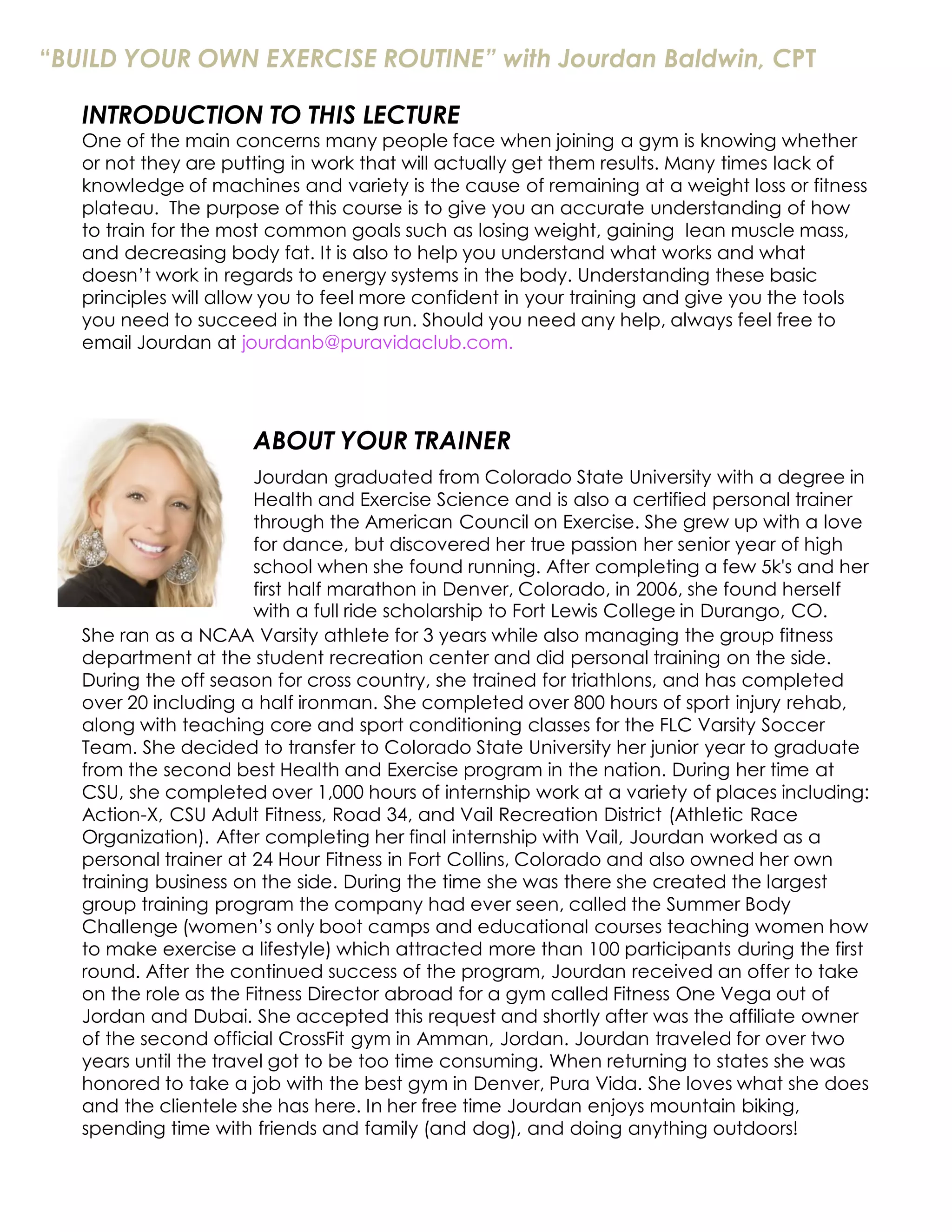 Build Your Own Routine Presentation | PDF
