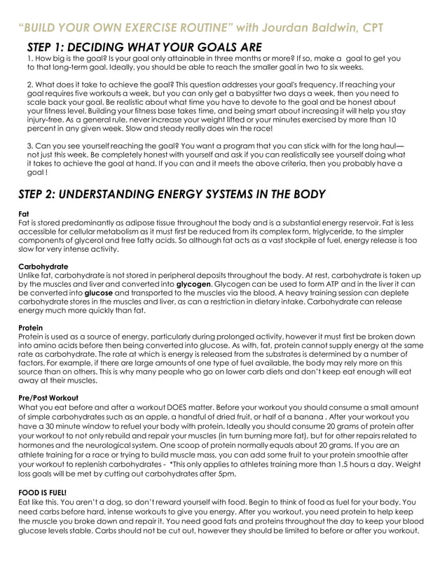 Build Your Own Routine Presentation | PDF