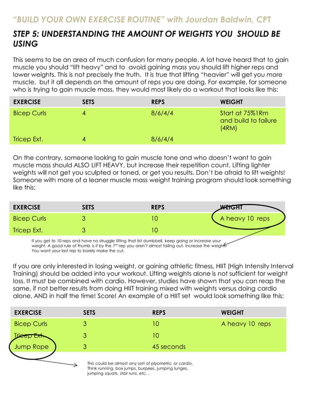 Build Your Own Routine Presentation | PDF | Free Download