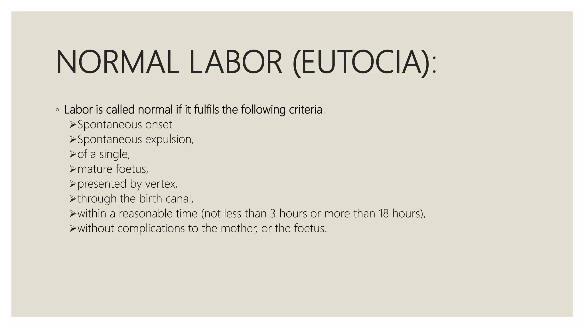 CAUSES AND ONSET OF NORMAL LABOUR | PPTX