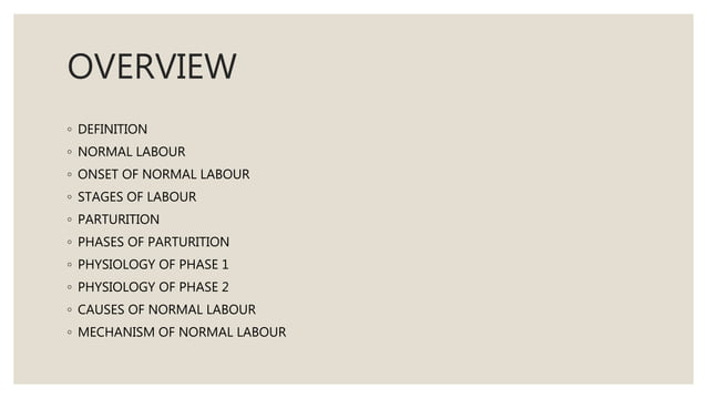 CAUSES AND ONSET OF NORMAL LABOUR | PPTX