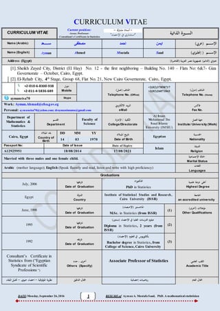 Dr. Ayman A. Mostafa_CV | PDF