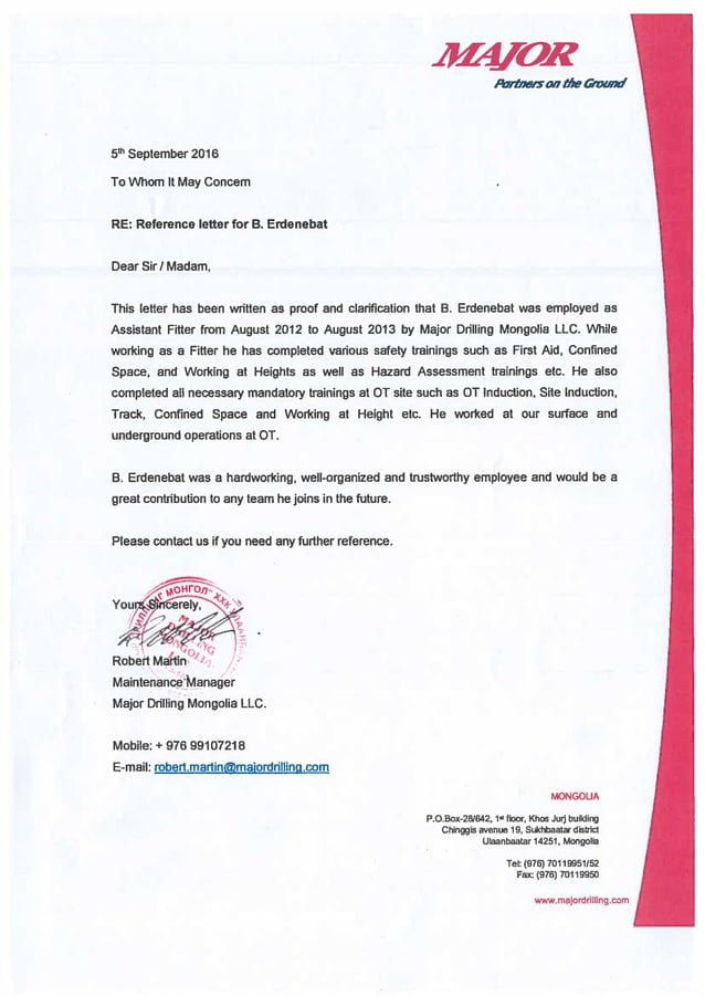 Major drilling information ERDENEBAT | PDF