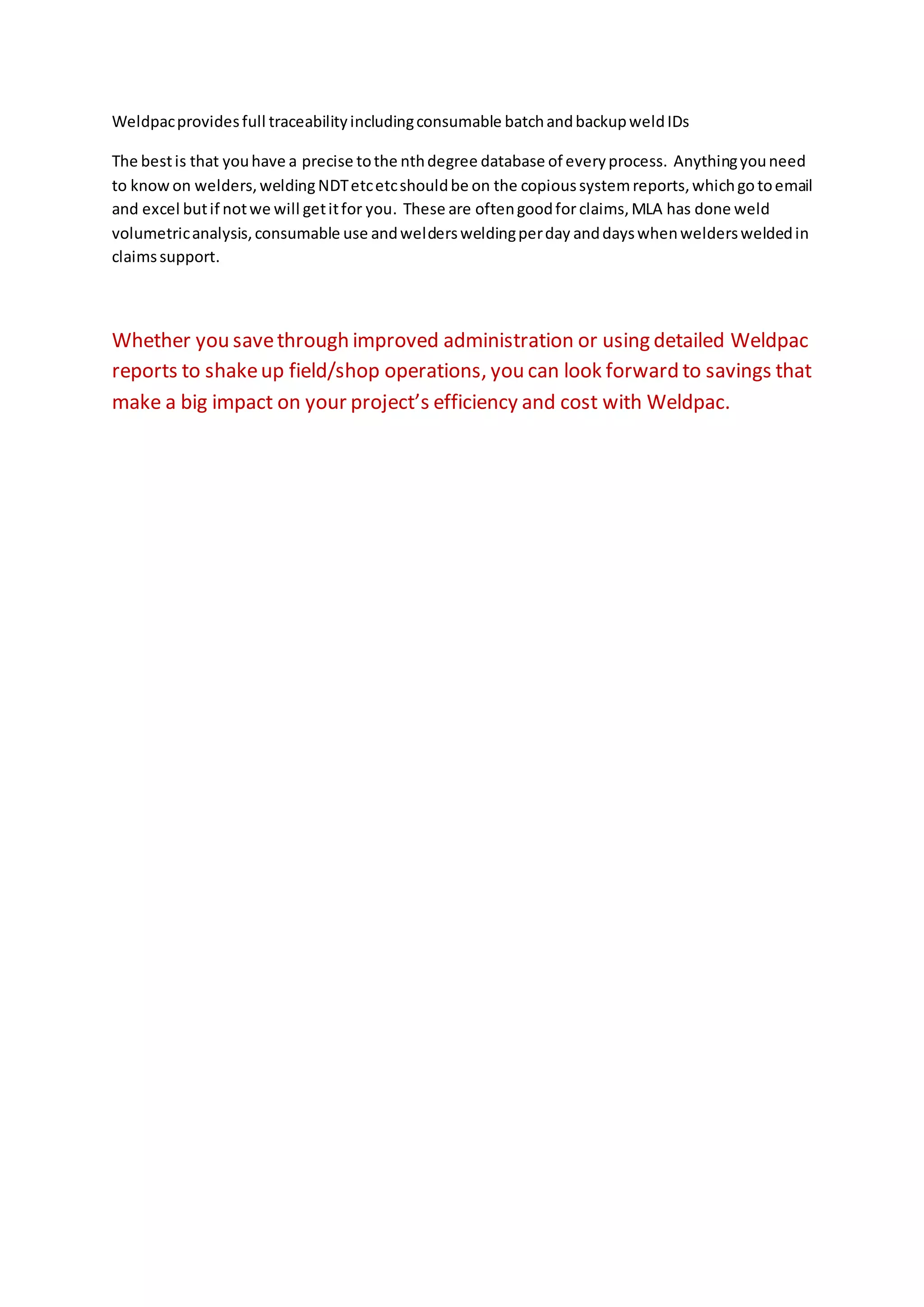 Weldpac -functional overview | PDF