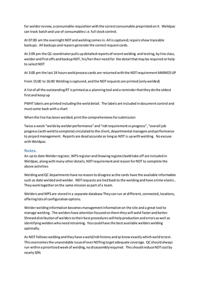 Weldpac -functional overview | PDF