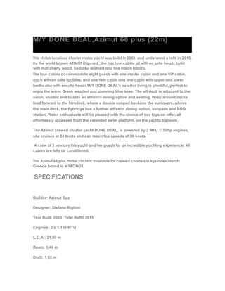 SPECIFICATIONS AZIMUT 22 | DOC