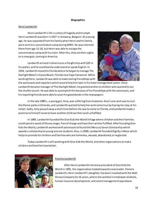 Chris Saternus Give Kids the World Press Kit | DOCX