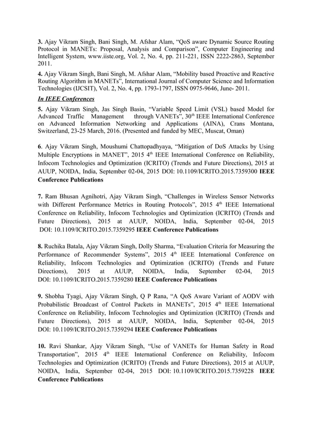 Ajay Vikram Singh | DOC | Computer Networking | Computing