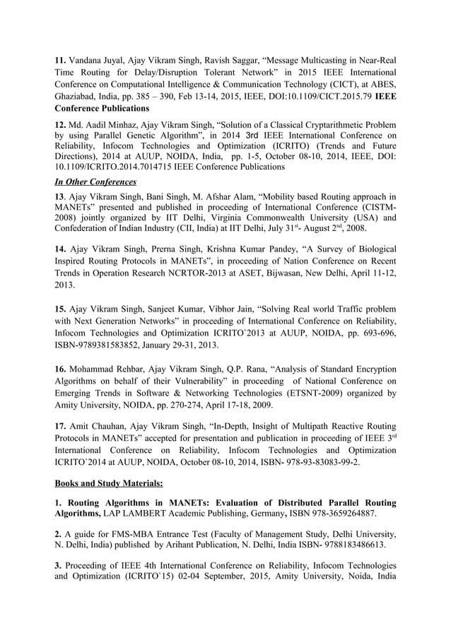 Ajay Vikram Singh | DOC | Computer Networking | Computing