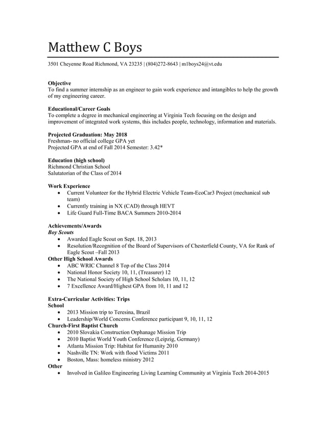 MatthewBoys Resume PDF | PDF