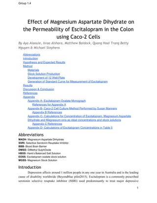 Group 1.4- Effect of Magnesium Aspartate Dihydrate on the Permeability ...
