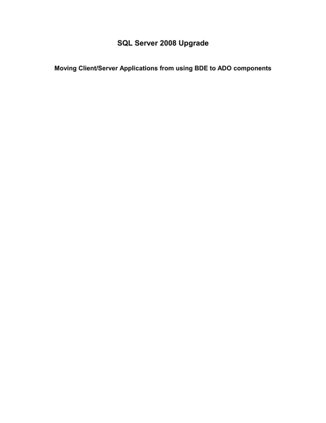 SQL Server 2008 Upgrade | PDF