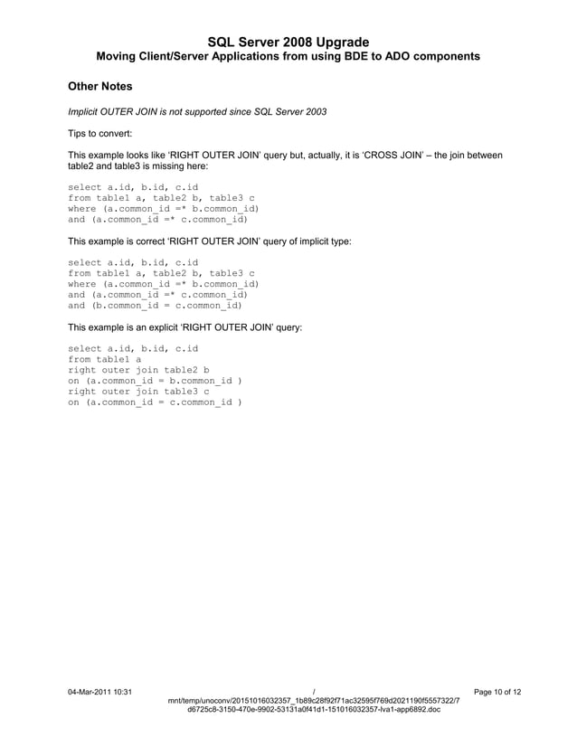 SQL Server 2008 Upgrade | PDF