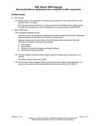 SQL Server 2008 Upgrade | DOC