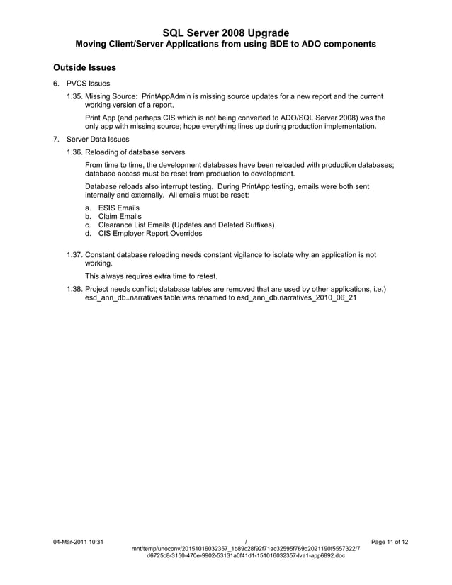 SQL Server 2008 Upgrade | PDF