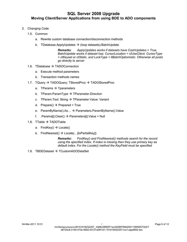 SQL Server 2008 Upgrade | PDF