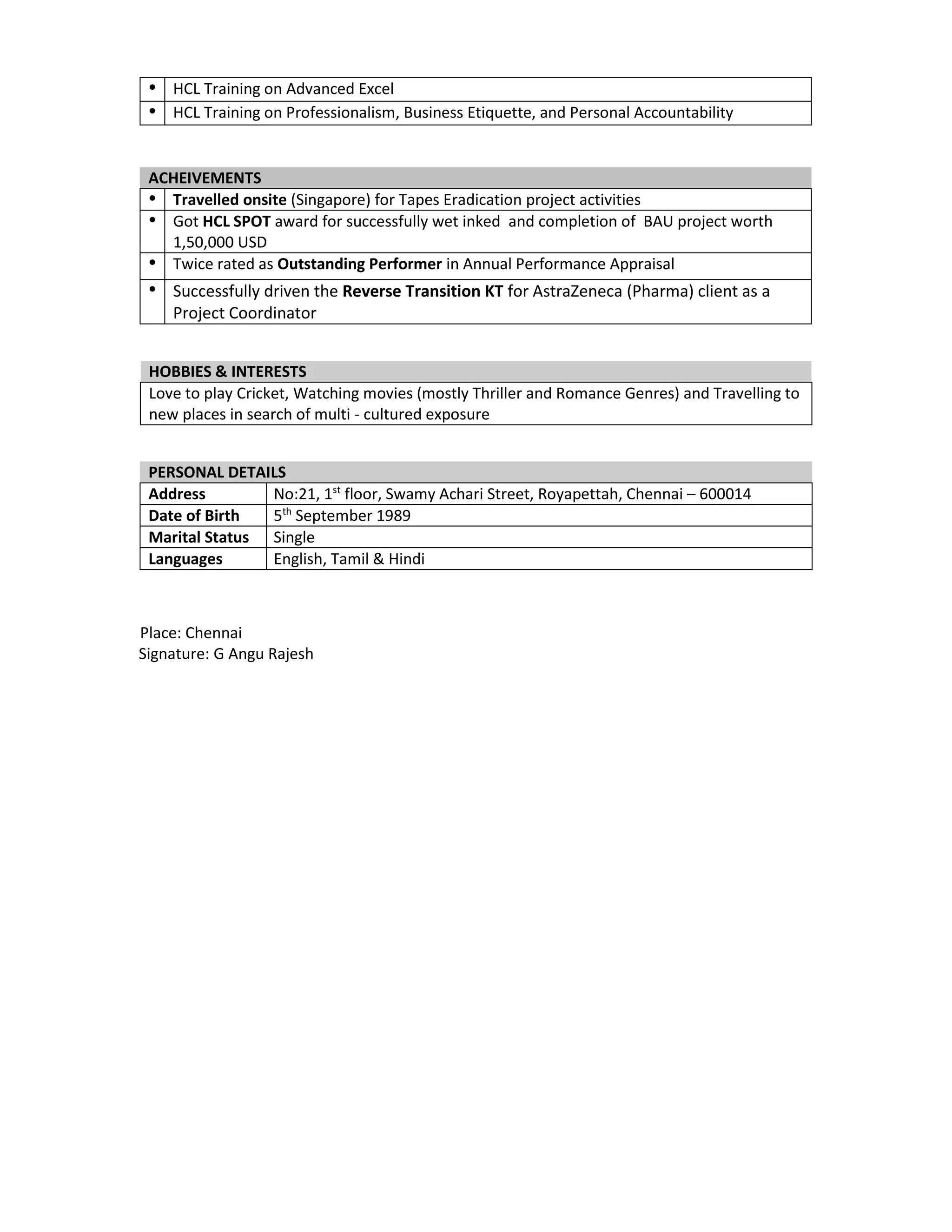 Resume_Angu Rajesh... | PDF