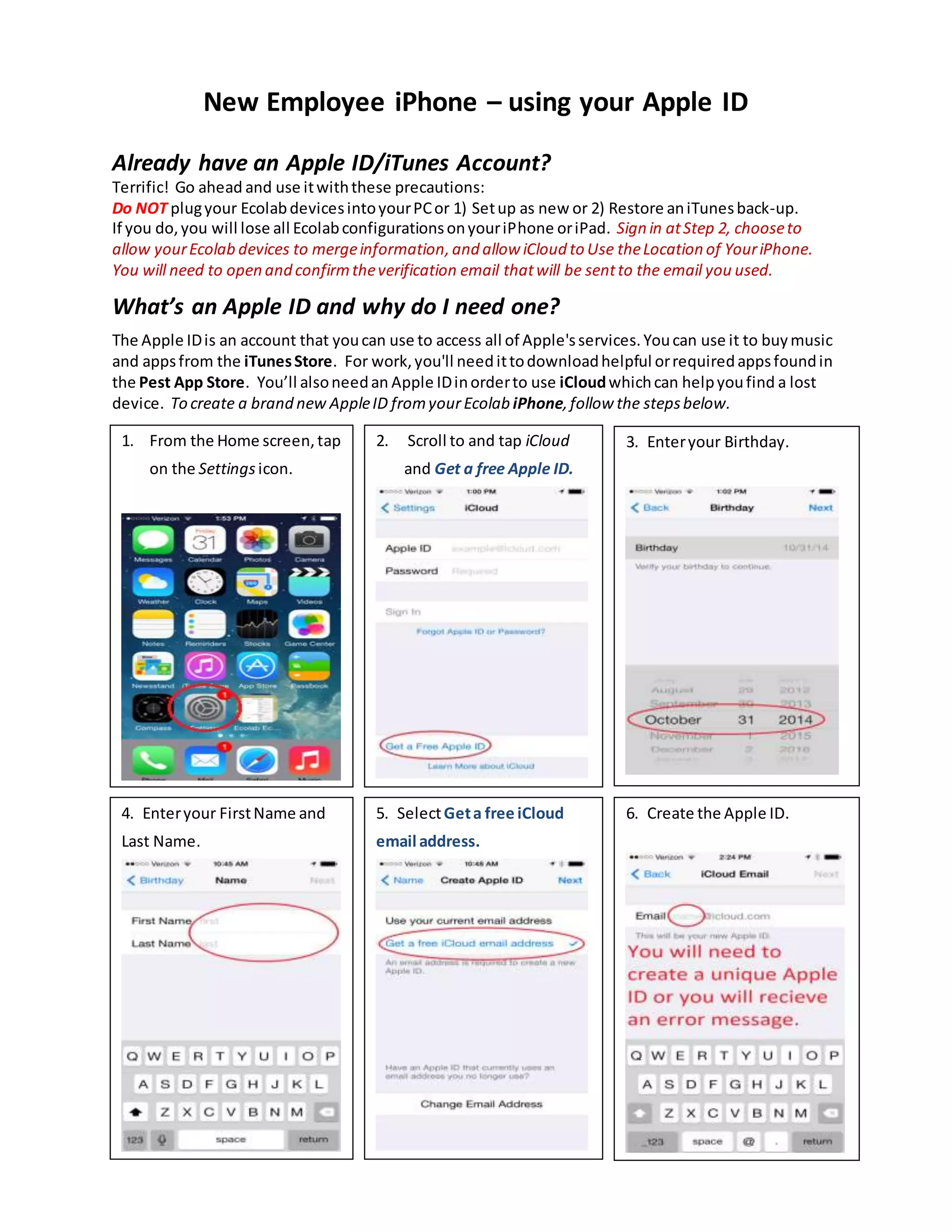 New Employee iPhone – using your Apple ID | PDF
