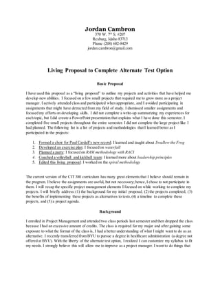 Proposal Comparison Spring 2016 | DOCX | Educational Assessment | Education