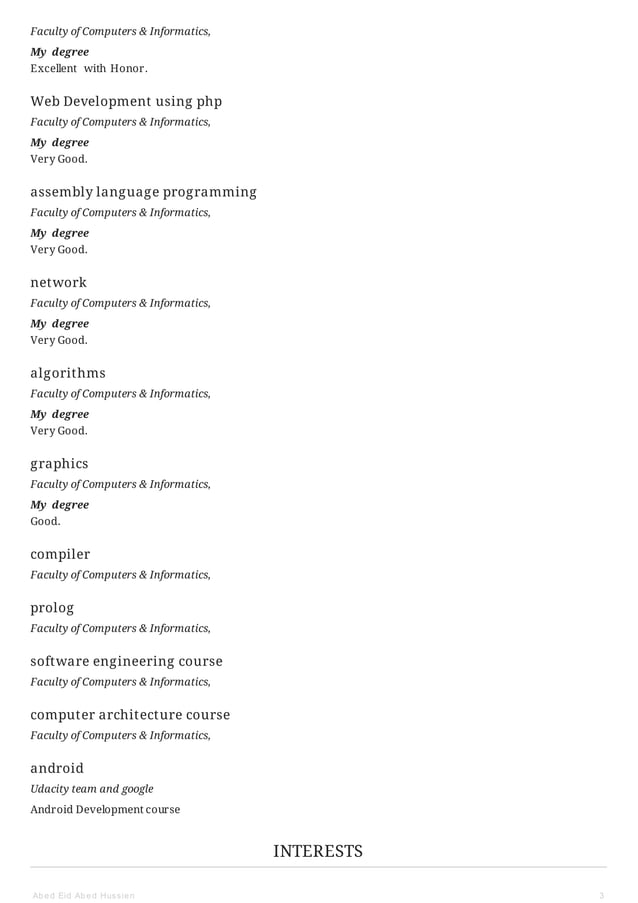Abed Eid _CV | PDF | Operating Systems | Computer Software and Applications