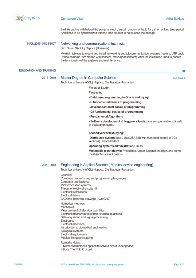 CV_Bukkos_Attila-EN | PDF | Programming Languages | Computing