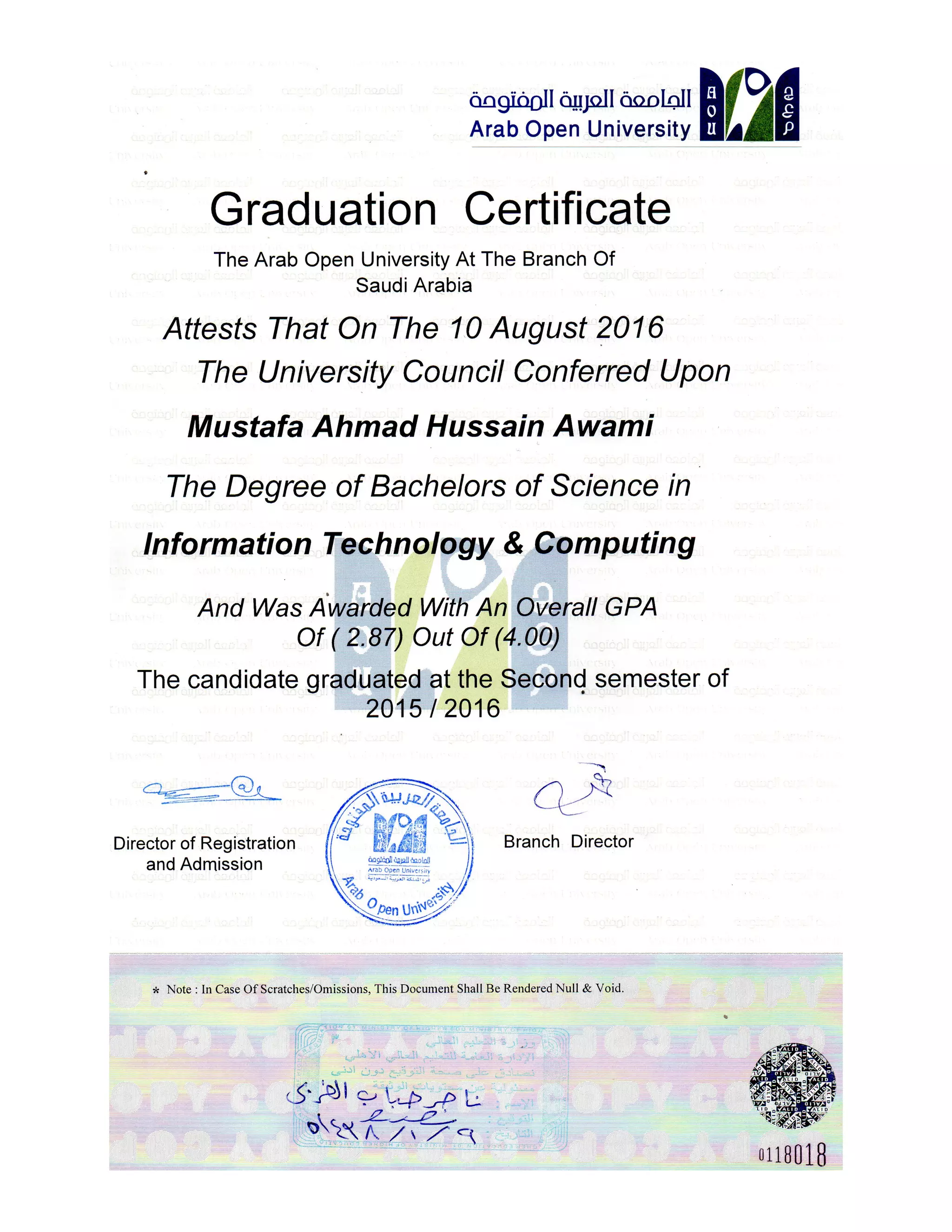 Graduation Certificate | PDF