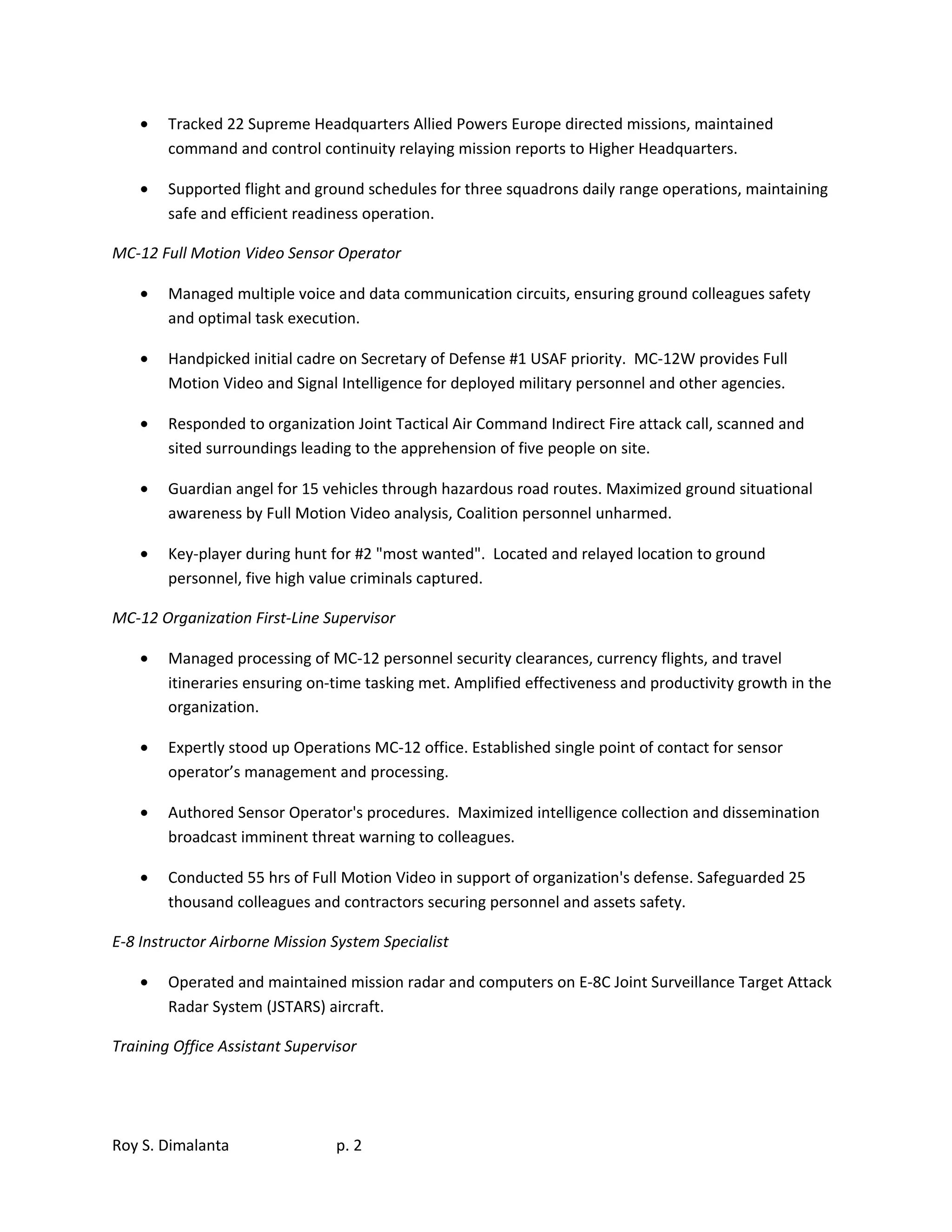 Roy Dimalanta Resume 20170127 | DOC