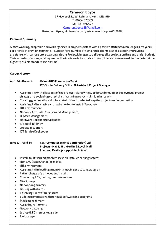 Cameron Boyce CV 2016pm | PDF