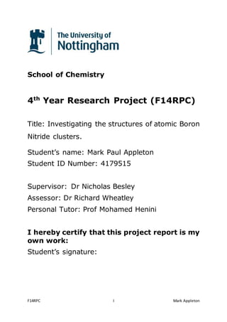 Finding the structures of Boron Nitride Atomic clusters | PDF