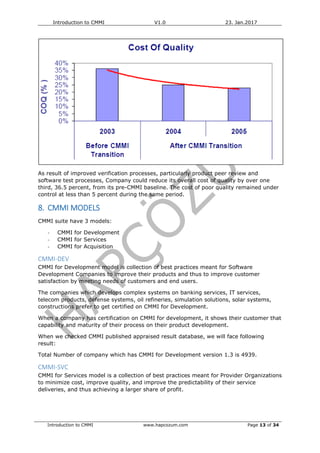 Introduction to CMMI | PDF