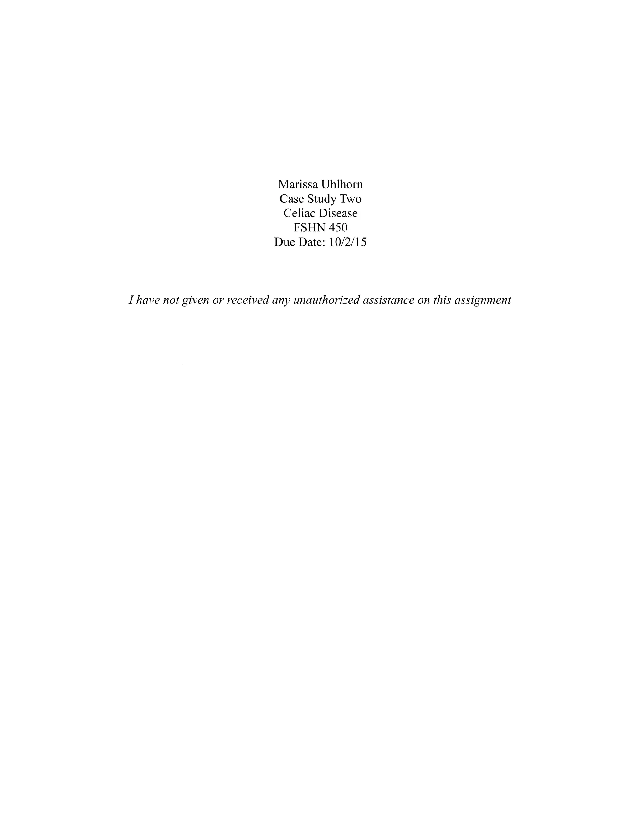 Celiac Case Study | PDF