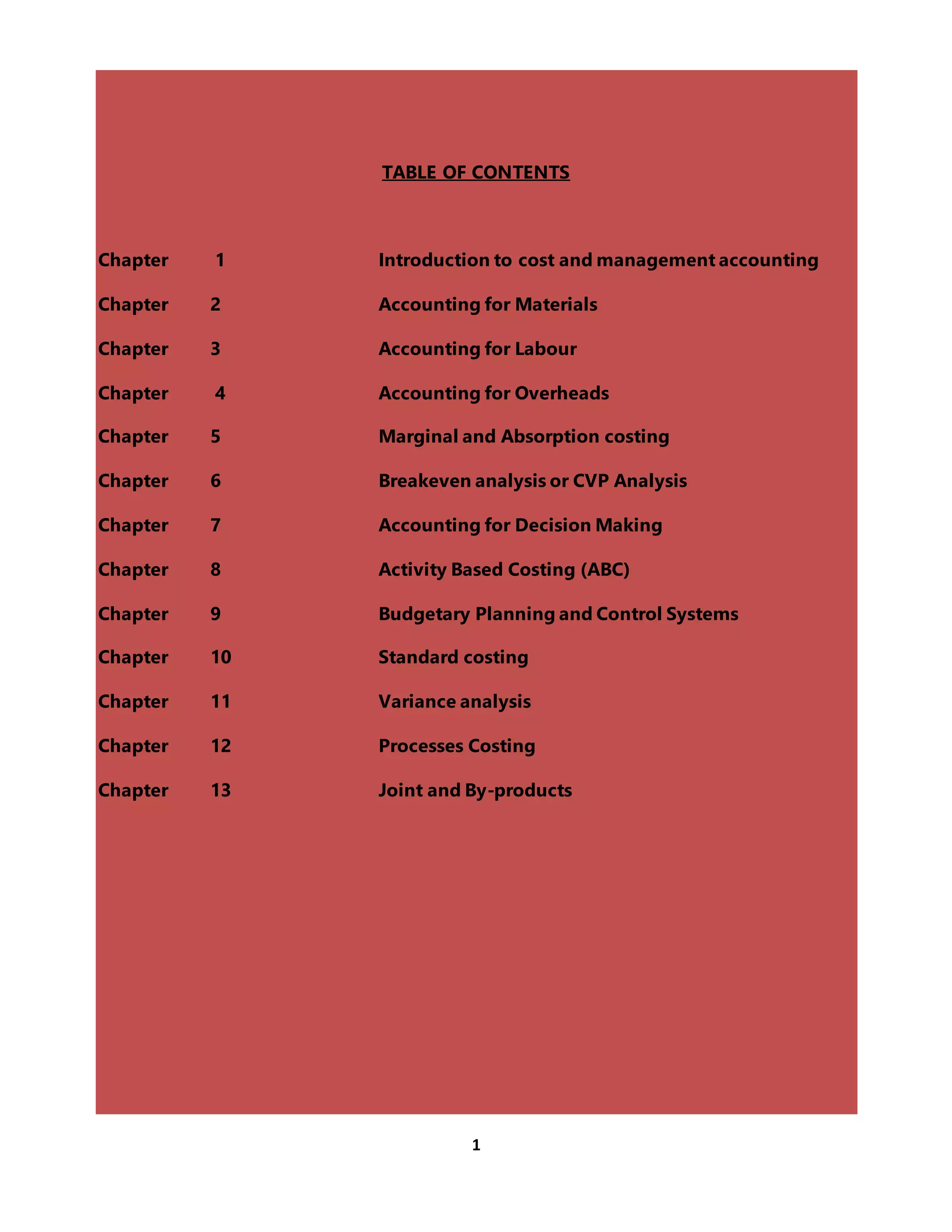 costing and management accounting manual-scripts | PDF