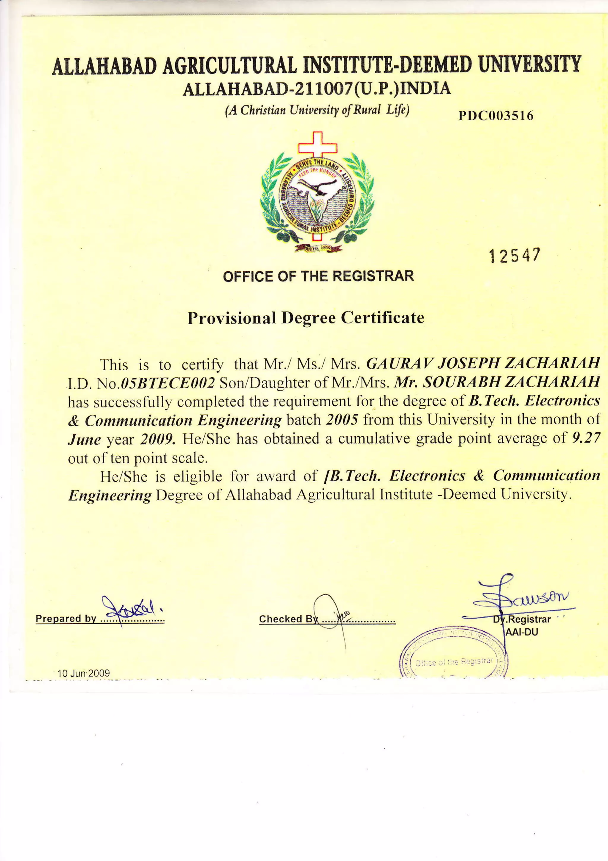 Provisional Degree | PDF