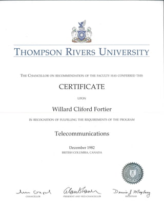 T Comm Certificate | PDF