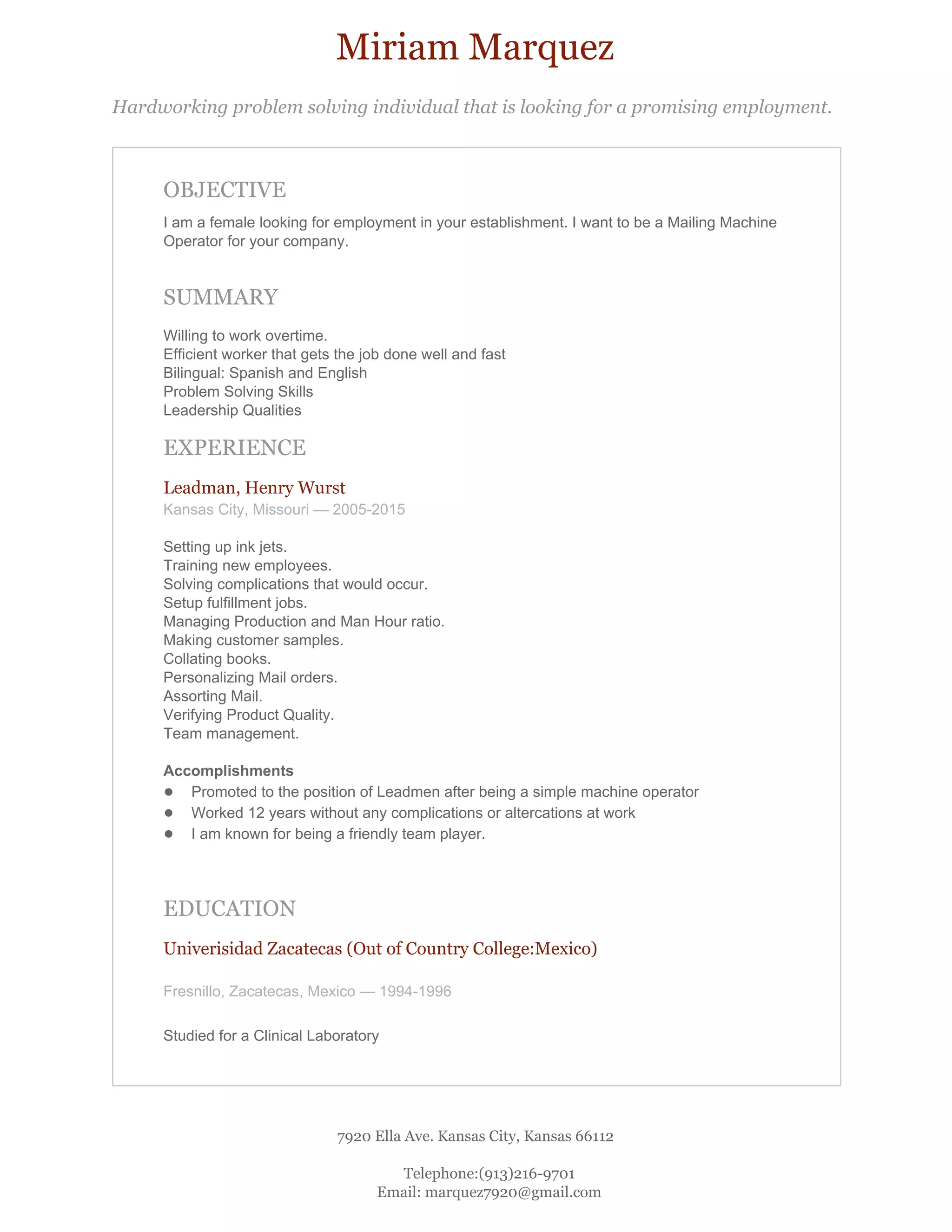 ResumeMiriamMarquez | PDF