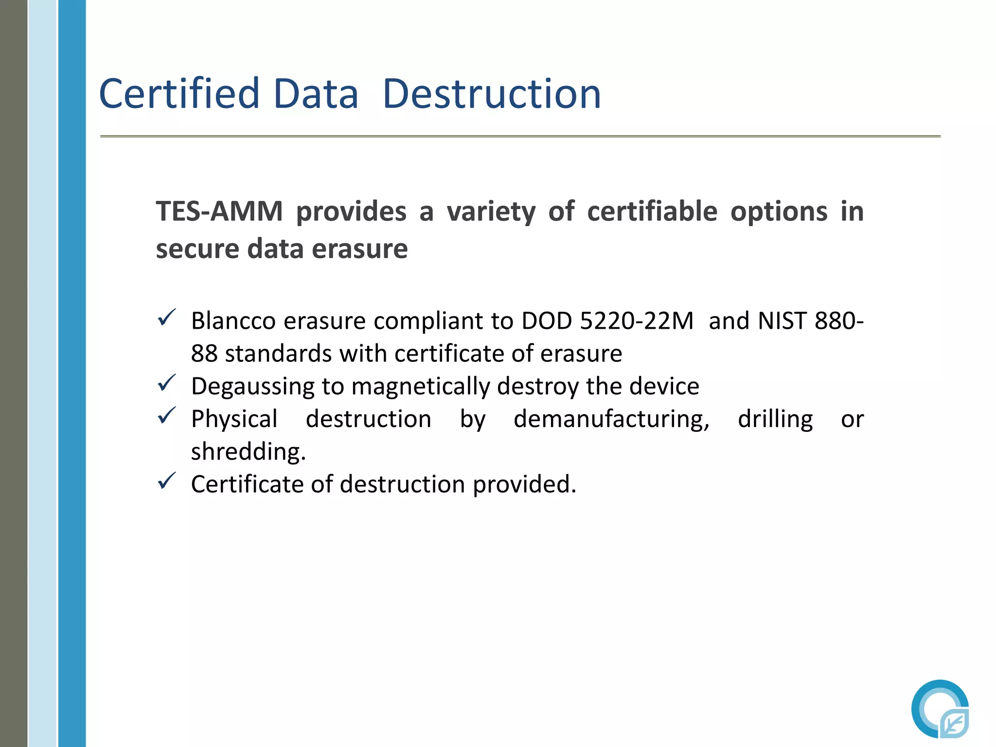 TES-AMM IT Asset Disposition Services | PPTX