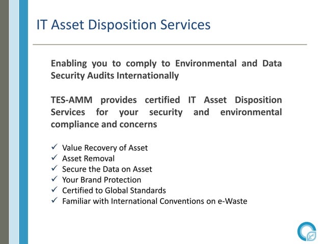 TES-AMM IT Asset Disposition Services | PPTX
