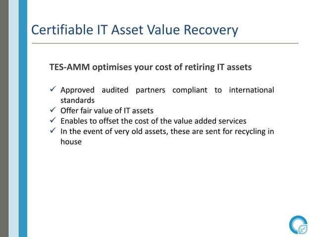 TES-AMM IT Asset Disposition Services | PPTX