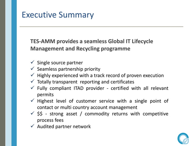 TES-AMM IT Asset Disposition Services | PPTX